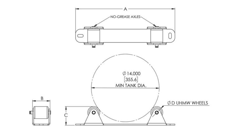 Scaletron Model 3000ST Cylinder Storage Trunnions Specifications